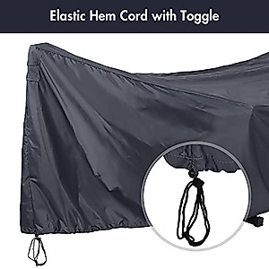 Lazcorner Waterproof Hammock Cover, Polyester Protective Cover Included Adjustable Buckle Strap for 11-12FT Hammock Stand, Black