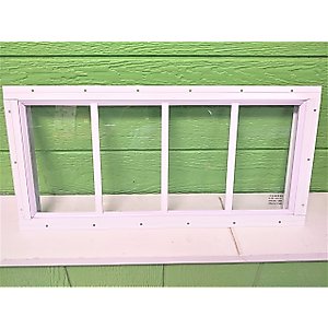 10x29 White Transom Shed Window, Tempered Glass, Great for Outdoor Sheds, Playhouses, Garages, and Barns!…