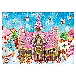 Funnytree 82" x 59" Gingerbread House Backdrop for Photography Pictures Winter Merry Christmas Xmas Land Cookies Exchange Candyland Baby Shower Birthday Party Supplies Decorations Banner Background