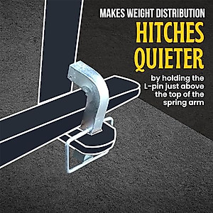 (2-Pack) TonGass Premium Snap L-Pins for Weight Distribution Hitches - 4 1/4” x 1 3/4” L-Pins with Integrated Snap Clips - Minimize Weight Distribution Hitch Noise - Zinc-Coated Heavy-Duty Steel