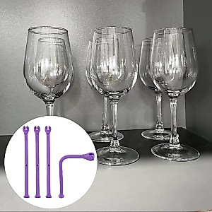ITROLLE 4PCS Flexible Tether Goblet Holder Silicone Stemware Saver Dishwasher Safer Wine Glass Protector Wine Glass Fixed Bracket Adjusted Goblet Holder for Home Bar Use