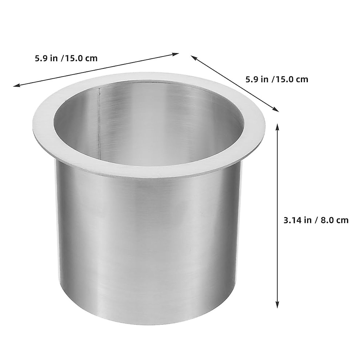 ABOOFAN Drop-in Trash Chute Stainless Steel Round Countertop Trash and Waste Chute Built-in Trash Can Waste Bucket Bottomless Embedded Trash Bin for Home Restaurant