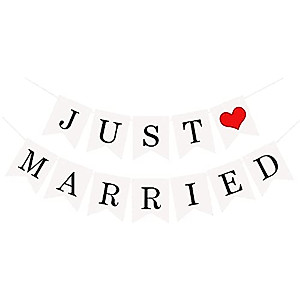 Just Married Banner & Wedding Balloons - Wedding Car Decorations Kit - Mr Mrs Wedding Balloon with Tassel Garland - Jumbo Wedding Balloons Decorations by Jolly Jon