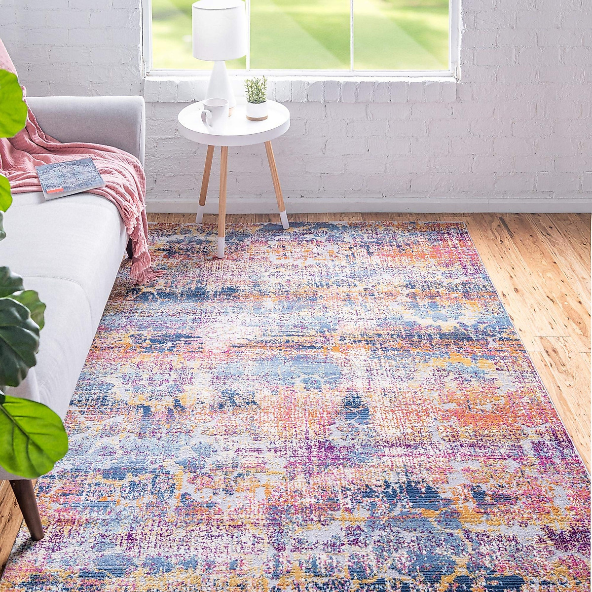 Rugs.com Budapest Collection Area Rug – 8' x 10' Multi Low-Pile Rug Perfect for Living Rooms, Large Dining Rooms, Open Floorplans