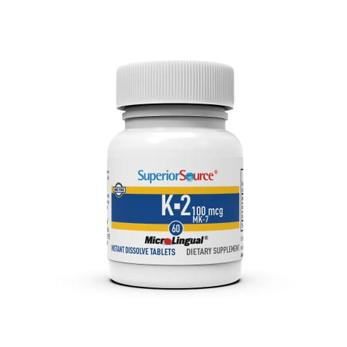 Superior Source Vitamin K2 MK-7 (Menaquinone-7), 100 mcg, Quick Dissolve Sublingual Tablets, 60 Count, Healthy Bones and Arteries, Immune & Cardiovascular Support, Assists Protein Synthesis, Non-GMO