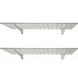 HyLoft 00967 45-Inch by 15-Inch Steel Wall Shelf for Garage Storage, Low-Profile Brackets, Off White, 2-Pack