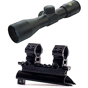GOTICAL 4X32 Compact .223 .308 7.62x39 mm Tactical Scope Mil Dot with Ring Compact Riflescopes Hunting scopes (Scope Package 2)