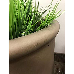 Kante Large Concrete Round Classic Planter for Outdoor, Desert Sand 13.8" x 13.8" x 13.8"