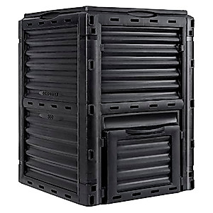 F2C Garden Compost Bin from BPA Free Material -80 Gallon(300 L) Large Compost Bin Aerating Outdoor Compost Box Easy Assembling, Lightweight, Fast Creation of Fertile Soil, Black