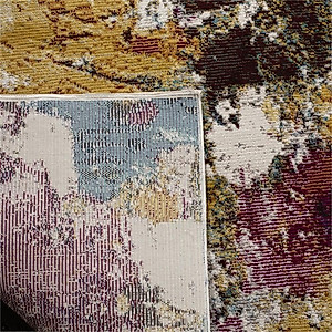 SAFAVIEH Aria Collection Area Rug - 8' x 10', Cream & Olive, Modern Boho Abstract Design, Non-Shedding & Easy Care, Ideal for High Traffic Areas in Living Room, Bedroom (ARA167A)