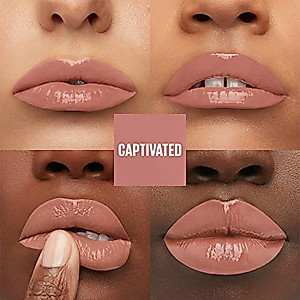 Maybelline Super Stay Vinyl Ink Longwear No-Budge Liquid Lipcolor Makeup, Highly Pigmented Color and Instant Shine, Captivated, Pink Lipstick, 0.14 fl oz, 1 Count