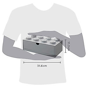 Room Copenhagen 40211740 Lego Desk Drawer 8 Knobs, Grey, Large