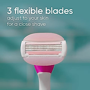 Gillette Venus ComfortGlide Disposable Razors for Women, 2 Count, White Tea Scented Moisture Bars for a Smooth Shave