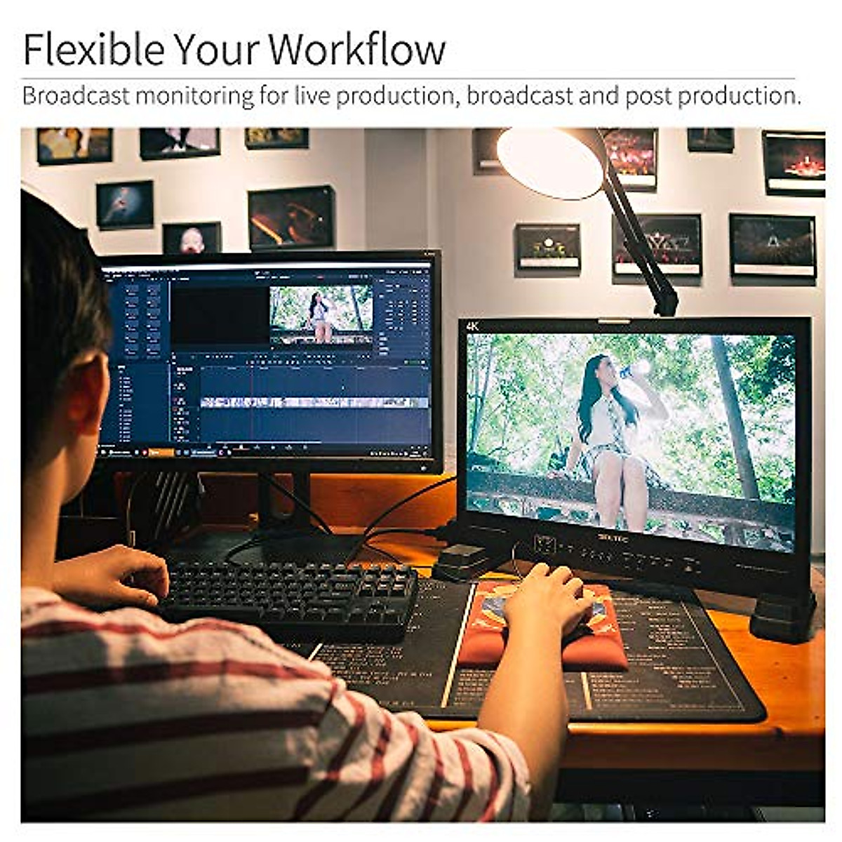 SEETEC LUT215 21.5 Inch Built in De Log 3D LUT Broadcast Studio Monitor 3G-SDI 4K HDMI Full HD 1920x1080 for Post and Live Production Broadcast