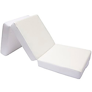 Cheer Collection Tri-Fold Memory Foam Mattress - 4" Thick Gel Infused Foam Folding Bed for Guests, Small Size (75" x 25")