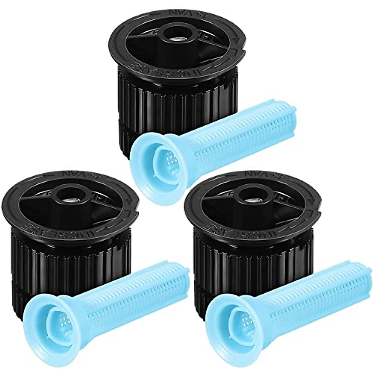 3-Pack 15-Van Variable Arc Nozzle Adjustable Sprinkler Nozzle 360 Degree Rotating Spray Scattering Replacement Sprinkler Heads for Outdoor Garden Lawn Irrigation Supplies