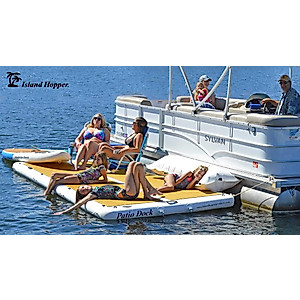 Island Hopper Patio Dock 15 Foot Inflatable Swimming Water Platform Dock (A 15' Patio Dock)