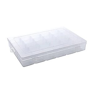 DBYLXMN 36 Jewelry Storage Hard Plastic Box Lattice Removable Partition Transparent Housekeeping & Organizers Fab Clothes Storage