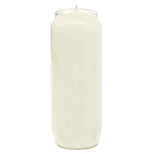 Hyoola 9 Day White Prayer Candles, 1 Pack - 7" Tall Pillar Candles for Religious, Memorial, Party Decor, Vigil and Emergency Use - Vegetable Oil Wax in Plastic Jar Container, unscented