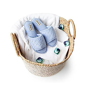 Dearfoams Women's Beatrice Side Gore Slide Slipper, Iceberg, Large