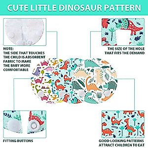 Breling 18 Pack Feeding Tube Pads Button Pads Gtube Button Covers Reusable Button Pads g Tube Cutie Dinosaur Feeding Supplies for Kids Baby Breastfeeding Nursing Care Medium