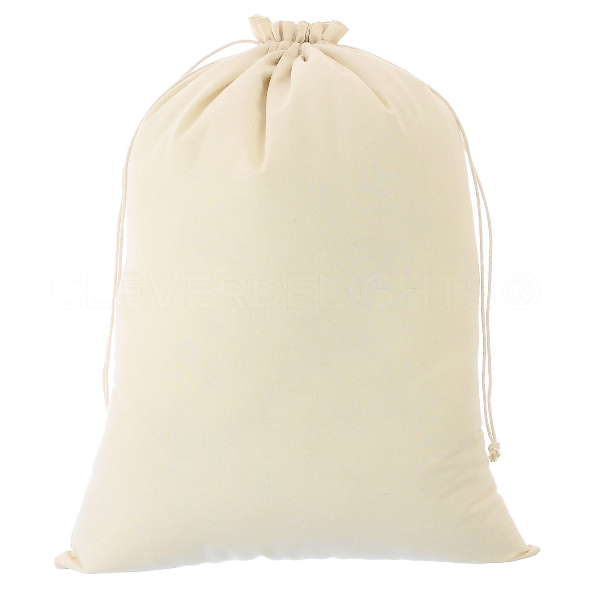 CleverDelights Cotton Bags - 18" x 24" - 20 Pack - Premium Drawstring Storage Muslin Bag - 18x24 Inch
