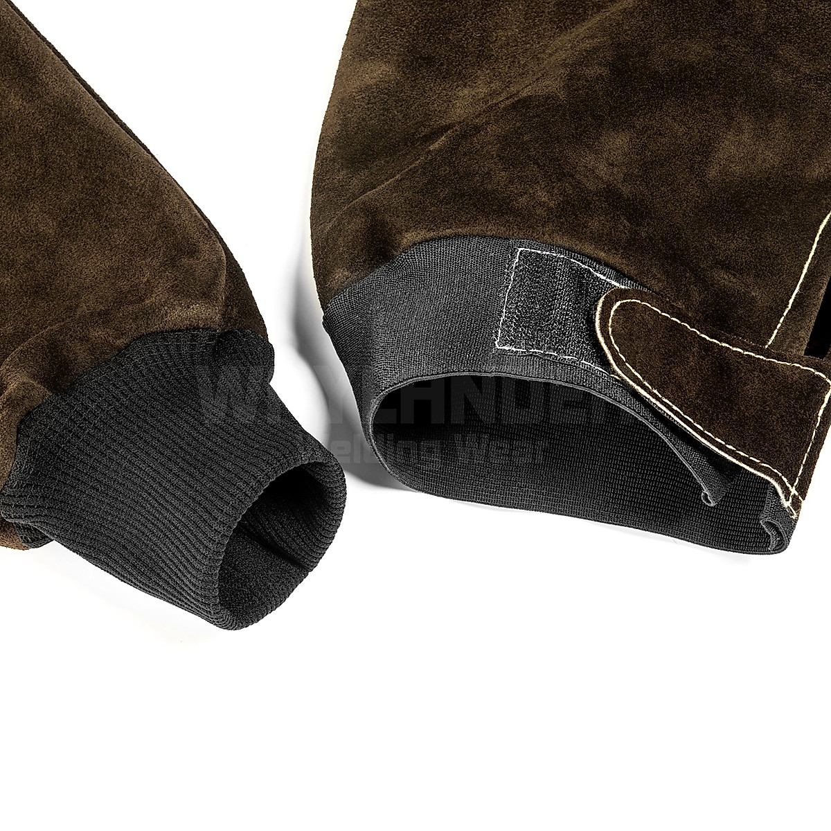 Waylander REGIN Split Leather Welding Sleeves Lined for Arms from Genuine Split Leather Cowhide; Adjustable Upper Arm Bands and Kevlar Stitching; Heavy Duty Arm Shields; Inside lining