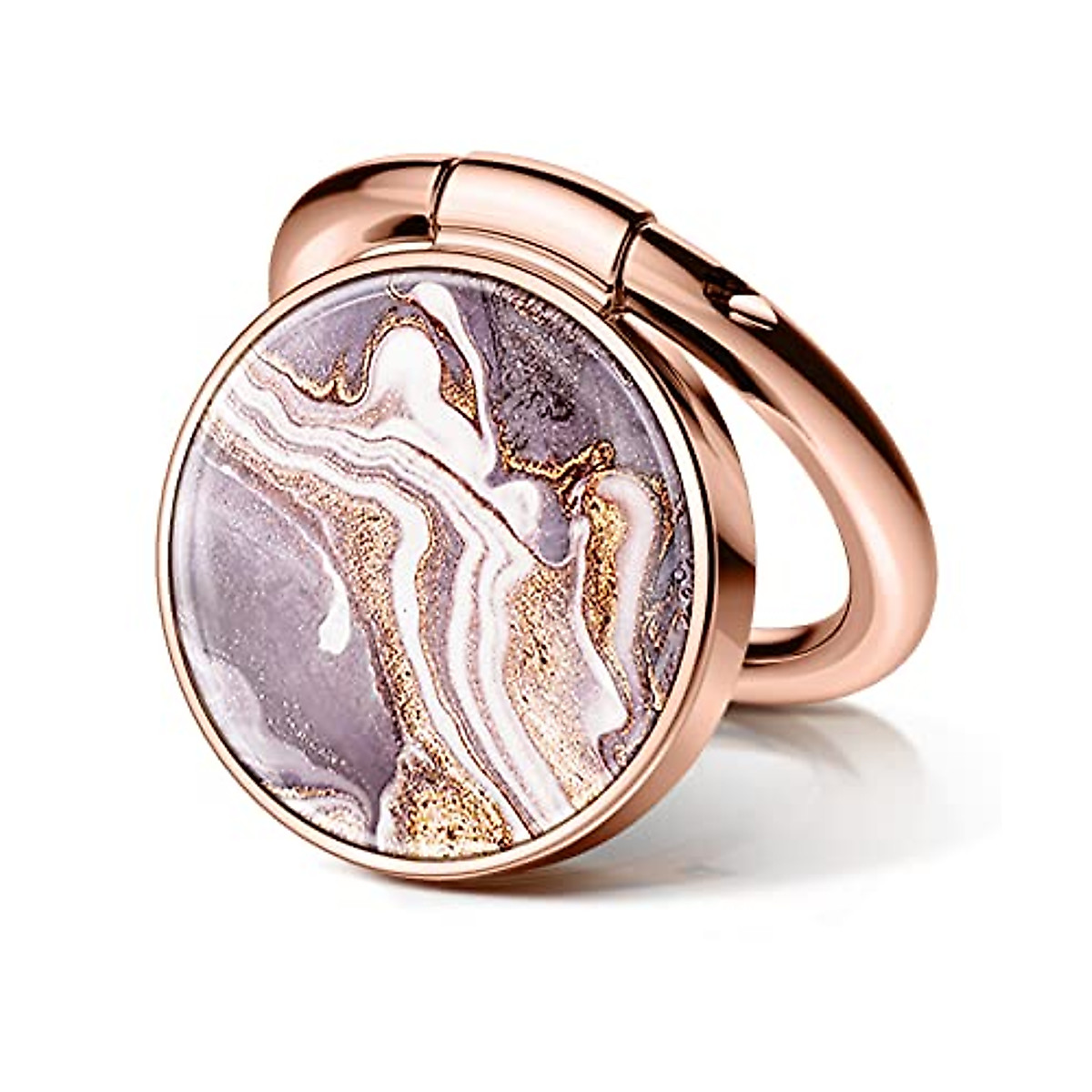 GVIEWIN Marble Bundle - Compatible with Samsung Galaxy S23 Ultra 6.8 Inch [No Built-in Screen Protector] + Phone Ring Holder (Burgundy/Gold) (2 Items Bundle)