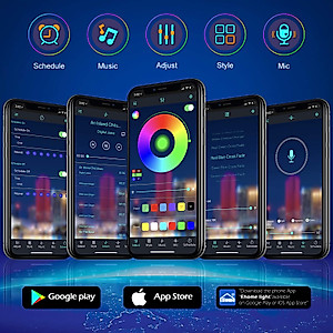 Aulimhti 100ft Led Strip Lights,Bluetooth APP Control Music Sync LED Lights for Bedroom,Led Lights with Remote,5050 RGB Color Changing Lights for Room Party (70FT)