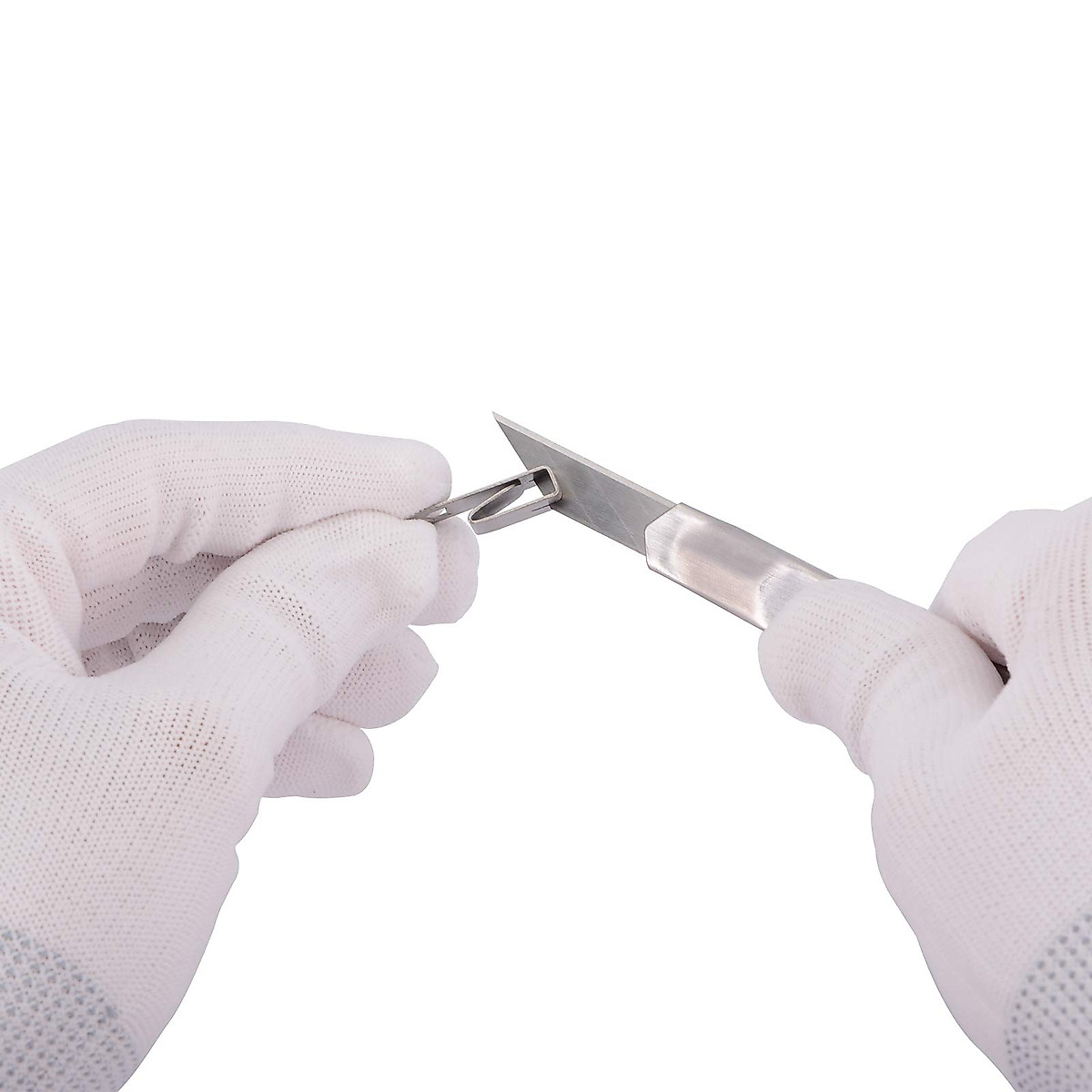 FOSHIO 30 Degree Snap Off Blades 9MM Universal Art Knife Replacement Blades, High Hardness Carbon Steel Material, Auto Vinyl Wrap Office Cutter Craft Knife Sharp Blades, Pack of 100