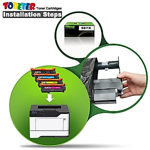 ToBeter Compatible 507X 507A Toner Replacement for HP 507X 507A CE400X CE401A CE402A CE403A Toner for Enterprise M551 M551n M551dn M551xh M570dn M570dw M575f 575c Printer (4 Pack, BK/C/Y/M)