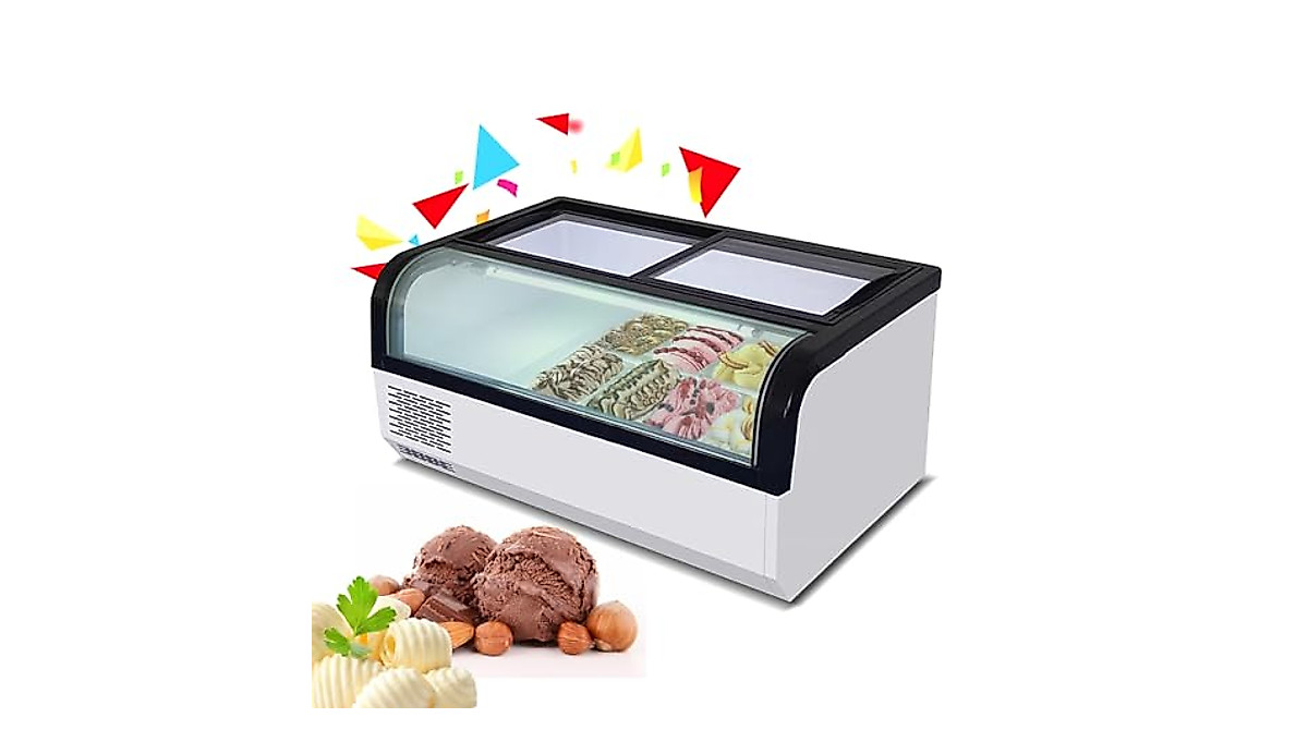 LED Ice Cream Display Cabinet - 6 Pan Fast Cooling