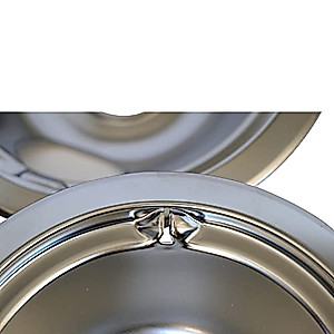 KITCHEN BASICS 101 Made in the USA WB31T10010 and WB31T10011 Replacement Chrome Drip Pans for GE/Hotpoint Electric Range with Locking Slot - Includes 2 6-Inch and 2 8-Inch Pans, 4 Pack
