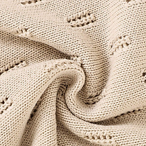 LAWKUL Baby Knit Romper Sleeveless 100% Cotton Jumpsuit with Hat Newborn Outfits Overall Bodysuit One Piece 2pcs Beige 0-6M