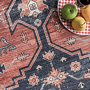 nuLOOM Medallion Bordered Machine Washable Area