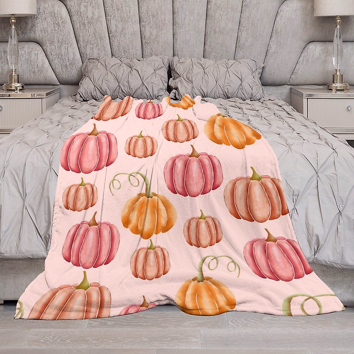 MEIKKO Fall Pumpkins Blanket, Fleece Cozy Warm Throw Blanket for Couch Sofa Bed for Women,Kids,Teens,Gift 50X60 inches