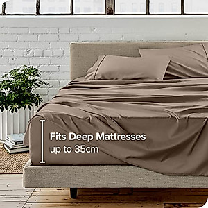 Bare Home Queen Sheet Set - Luxury 1800 Ultra-Soft Microfiber Queen Bed Sheets - Double Brushed - Deep Pockets - Easy Fit - 4 Piece Set - Bedding Sheets & Pillowcases (Queen, Taupe)