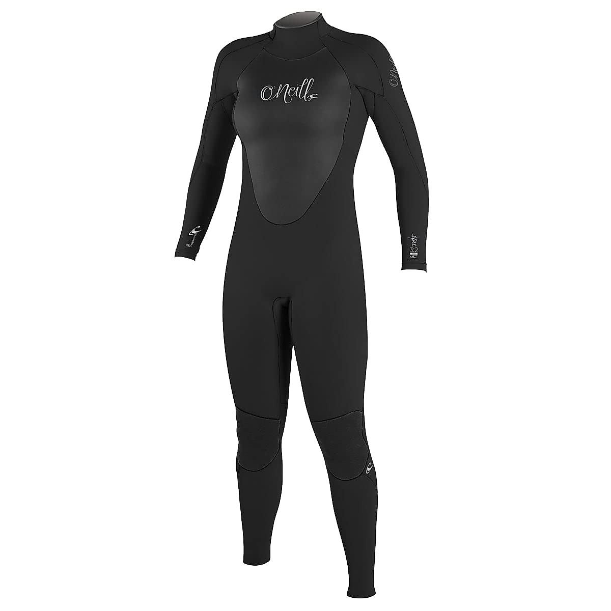 O'Neill Women's Epic 3/2mm Back Zip Full Wetsuit, Black/Black/Black, 8S