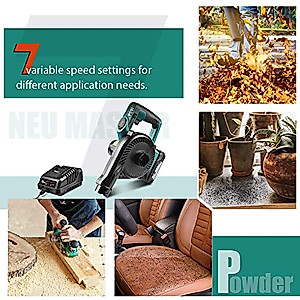 Cordless Leaf Blower, NEU MASTER 2-in-1 Portable leaf Blower & Vacuum with 20V 2.0Ah Lithium Battery & Charger, Electric Leaf Sweeper with 7 Variable Speeds for Blowing Leaf/Clearing Dust & Light Snow
