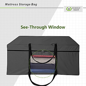 Cuddly Nest Folding Mattress Storage Bag - Heavy Duty Carry Case for Tri-Fold Guest Bed Mattress (Fits 6" TWIN & TWIN XL Mattress)