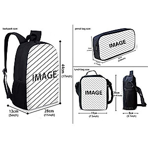 HUGS IDEA Orca Killer Whale Print 3Pcs School Backpacks Set for Girls Schoolbags with Lunch Box Pencil Case Bookbags Casual Daypack 3 in 1