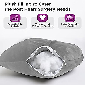 Zomaple Heart Pillow for After Heart Surgery - Open Heart Surgery Recovery Pillow - Cardiac Cough Pillow Recovery Gift for Mastectomy, Hysterectomy and Abdominal Surgery - Gel Pack (Included Items)