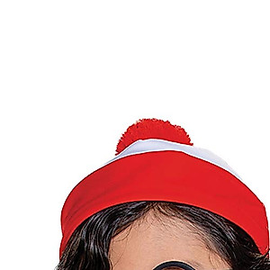 Wheres Waldo Halloween Costume, Official Waldo Costume Set with Shirt and Cap with Glasses Outfit, Classic Child Size Extra Small (3T-4T) Multicolored
