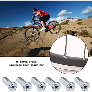 Auto-plaza 200x Bicycle Spoke Nipples Fit for 14G / 2mm Mountain Road Bike Silver Steel 12mm Long Cycling Replacement Accessories Set