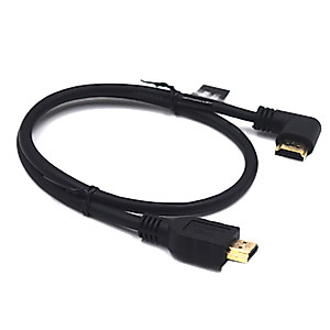 Kework 2 Feet Ultra HD HDMI 8K Cable, 90 Degree Left Angle HDMI 2.1 Version Male to Male High Speed Shield Cable for Xbox TV PS4 PS5 Switch, Support 8K@60HZ 4K@120HZ (Left-Straight)