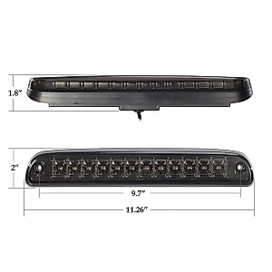 Partsam Red/White 12 LED Smoke Lens Chrome Housing Tail High Mount 3rd Third Brake Light Cargo Lamp Waterproof Replacement for Ford F-250 F-350 F-450 F-550 Super Duty 1999-2016 /Ford Ranger 1993-2011