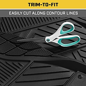 CAT® Detachable Deep Dish Car Floor Mats w/ Removable Carpet Liner - Universal Fit for SUVs Trucks Sedans Washable Easy-Clean Automotive Floor Liners Heavy Duty All Weather Non-Slip Comfort - Charcoal