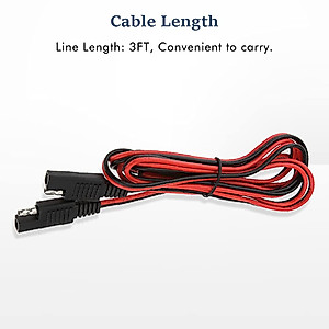 A ABIGAIL 2PCS SAE Extension Cable 10AWG SAE to SAE Quick Disconnect Wire Harness SAE Connector Solar Panel Extension Cable for Automotive RV Battery Tender Motorcycle Cars Tractor 10 Gauge 1M 3Ft