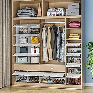 Shoe Rack, 6 Tier Shoe Rack Organizer 24 Pairs Shoe Cabinet Shoe Organizer for Closet Shoe Storage Cabinet Zapateras Organizer for Shoes, Shoe Rack for Closet for Entryway, Bedroom and Hallway, White