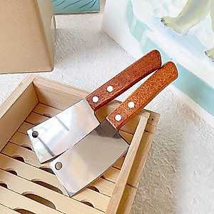 Rongkup 2pcs Mini Knife Set Package Box Cutter Tiny Knife Chef Kitchen Cheese Knife